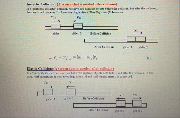 Solved Lab 5 Conservation of Momentum: Collision in One | Chegg.com