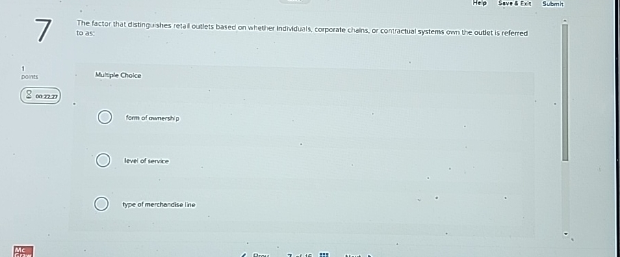 Solved HelpSave 8 ﻿ExitSubmitThe factor that distinguishes | Chegg.com