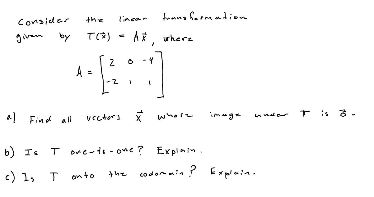Solved Consider the linear transformationgiven by | Chegg.com