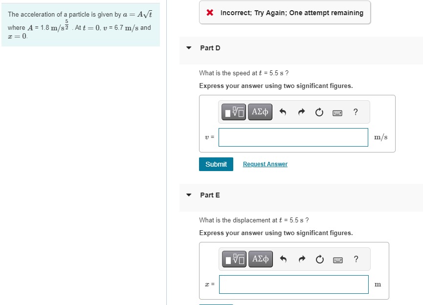 Solved The acceleration of a particle is given by a=At2where | Chegg.com