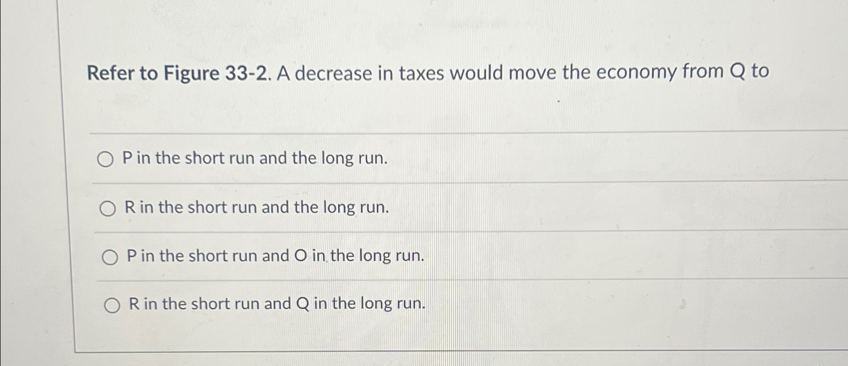 Solved Refer to Figure 33-2. ﻿A decrease in taxes would move | Chegg.com