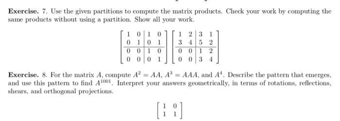 Solved Exercise. 7. Use the given partitions to compute the | Chegg.com