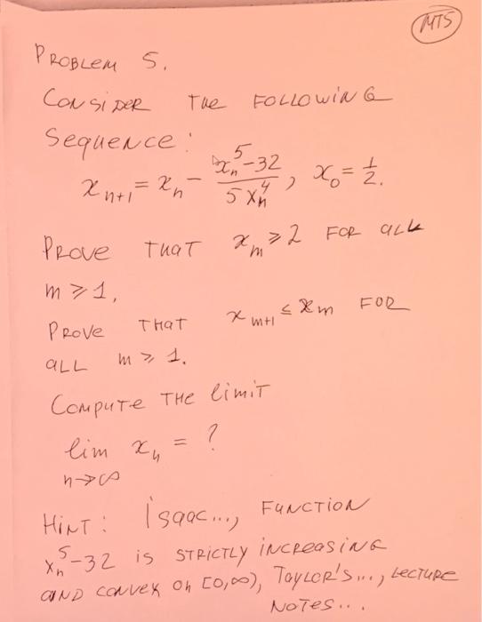Solved PROBLEM 5. CONSIDER Sequence: Xn+₁ = 2n χhti PRove my | Chegg.com Solved PROBLEM 5. CONSIDER Sequence: Xn+₁ = 2n χhti PRove my | Chegg.com