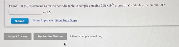 Solved Vanadium (V) is element 23 on the periodic table. A | Chegg.com