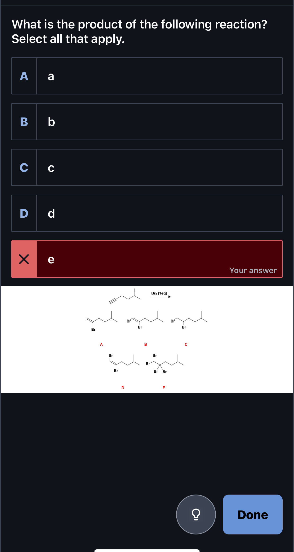 Solved What is the product of the following reaction? Select | Chegg.com