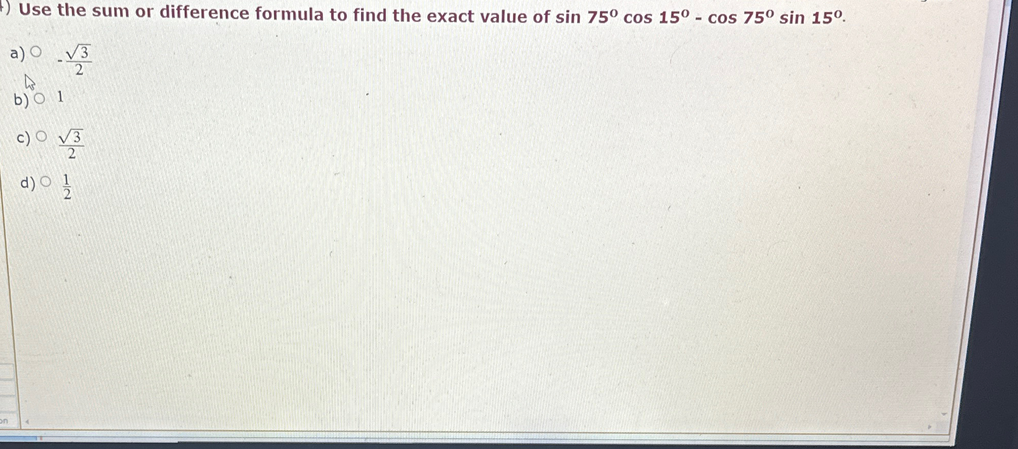 Solved Use the sum or difference formula to find the exact | Chegg.com