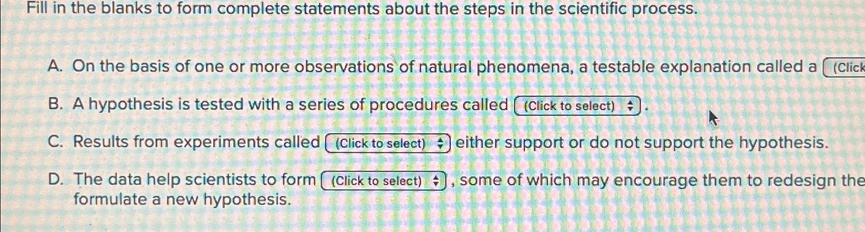 Solved Fill in the blanks to form complete statements about | Chegg.com