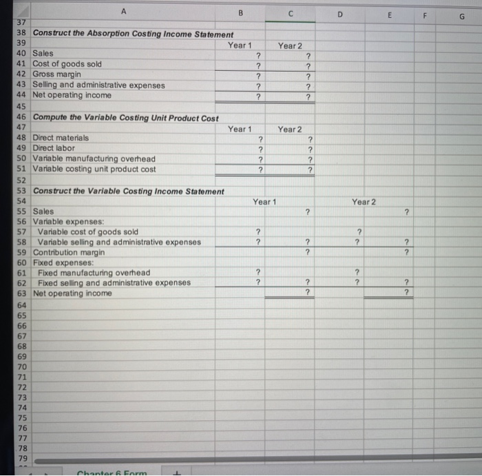 Solved D E F 19 B С 1 Chapter 6: Applying Excel 2 3 Data 4 | Chegg.com