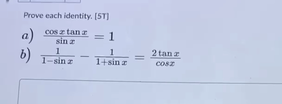 Solved Prove each identity. | Chegg.com