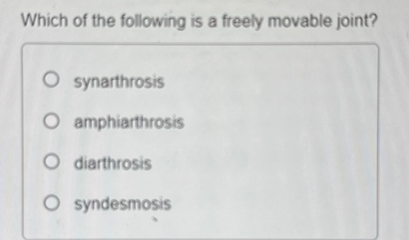 Solved Which of the following is a freely movable | Chegg.com