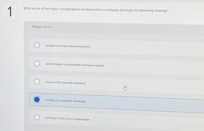 Solved 1 What is one of the major considerations involved | Chegg.com