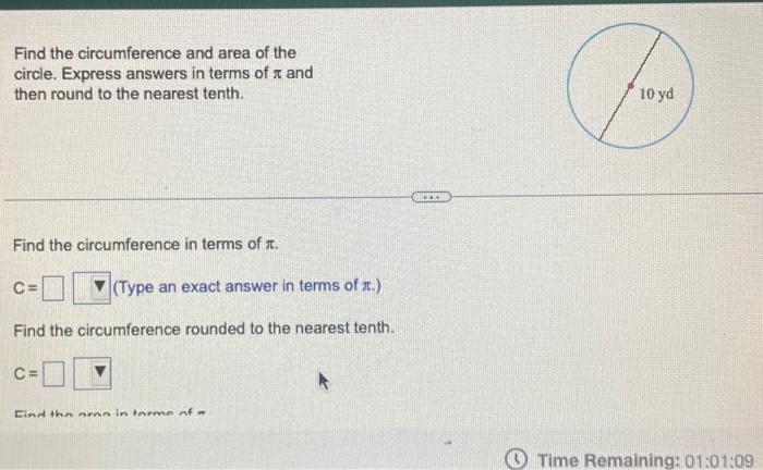 Solved Find the circumference and area of the circle. | Chegg.com