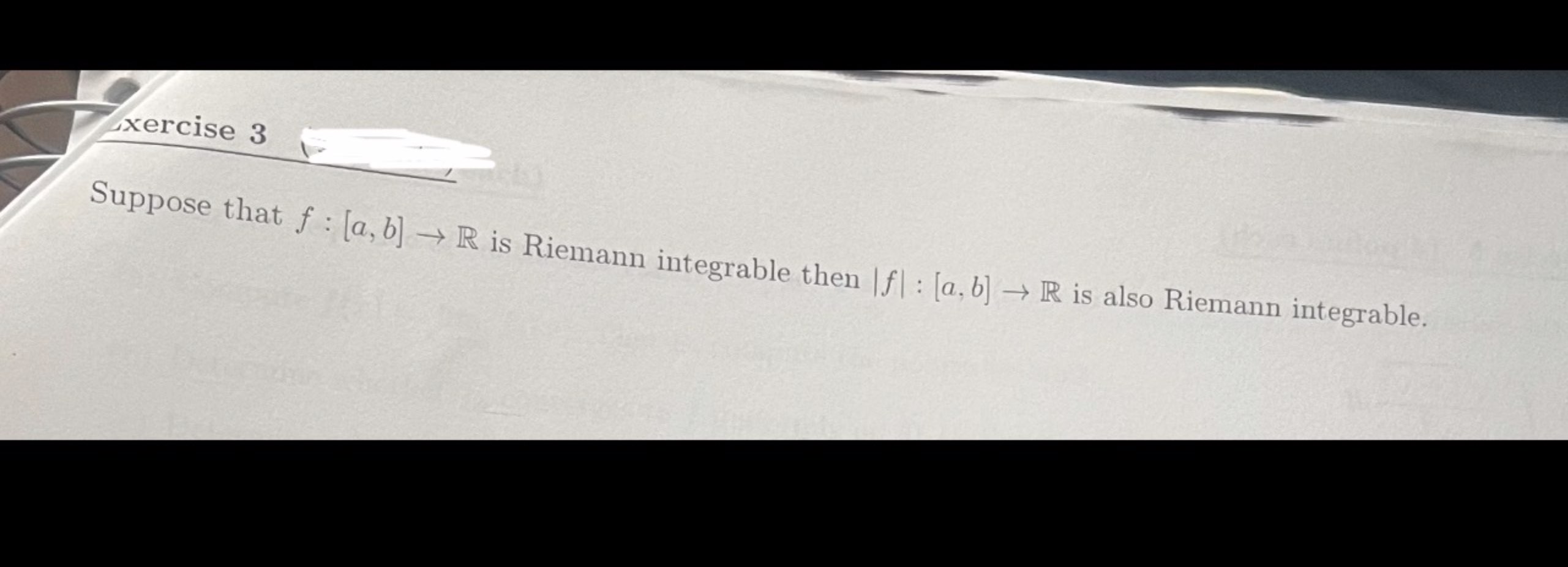 Solved Exercise 3Suppose that f:[a,b]→R ﻿is Riemann | Chegg.com
