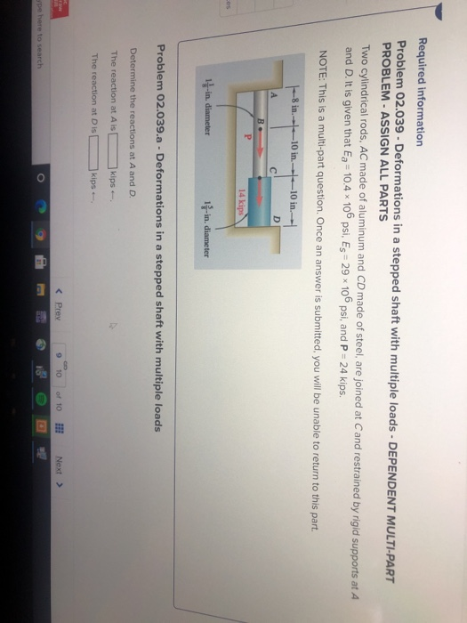 Solved Required information Problem 02.039 - Deformations in | Chegg.com