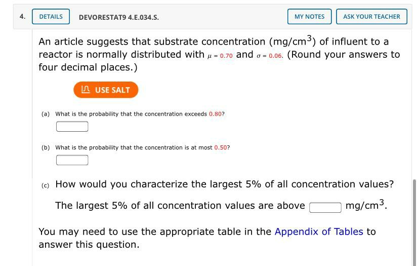 Solved 4. DETAILS DEVORESTAT9 4.E.034.S. MY NOTES ASK YOUR | Chegg.com