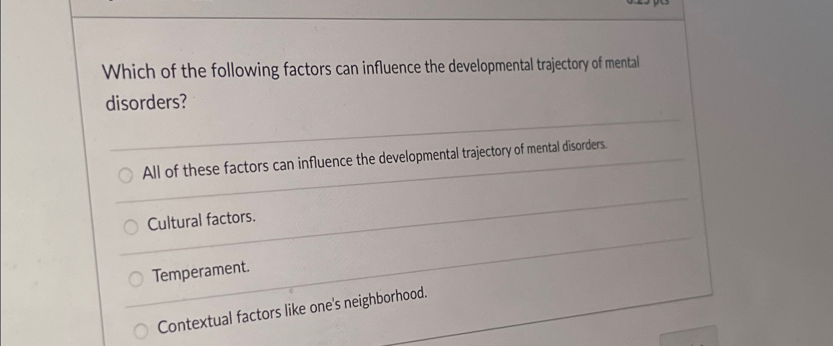 Solved Which of the following factors can influence the | Chegg.com