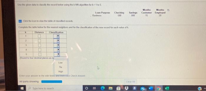 Solved Use The Given Data To Classify The Record Below Using 7549