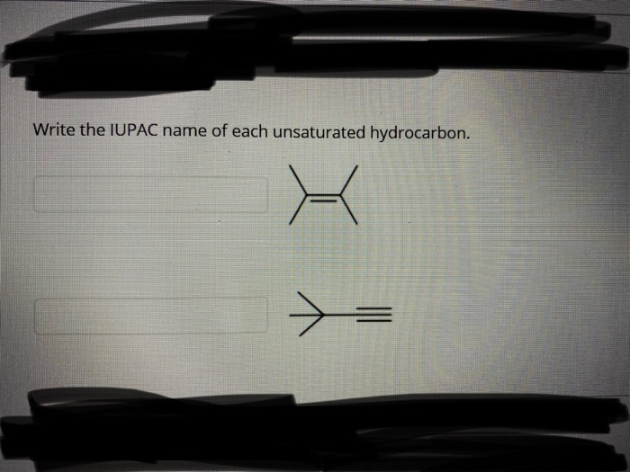 Solved Write the IUPAC name of each unsaturated hydrocarbon. | Chegg.com
