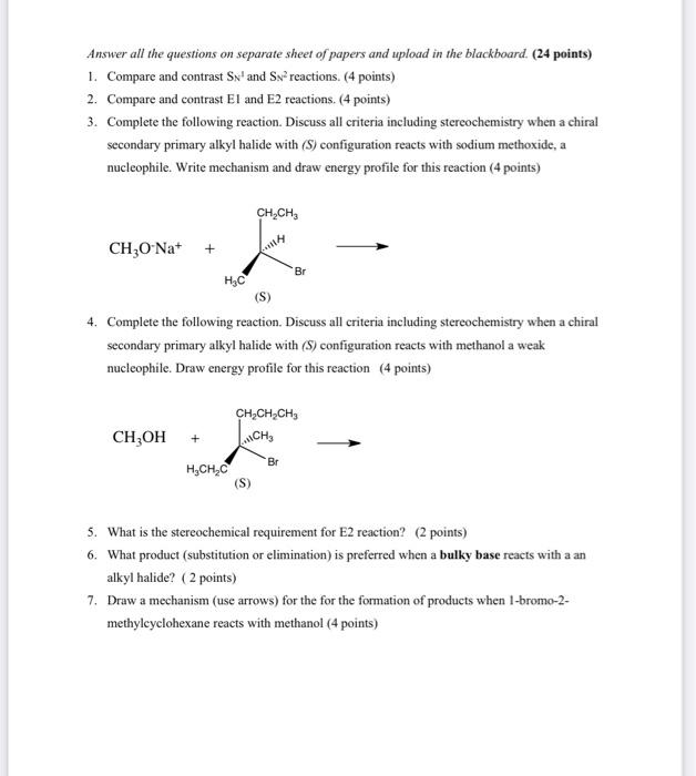 Solved Answer all the questions on separate sheet of papers | Chegg.com