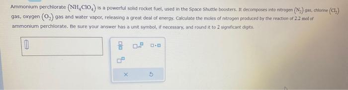 Solved Ammonium perchlorate (NH4ClO4) is a powerful solid | Chegg.com