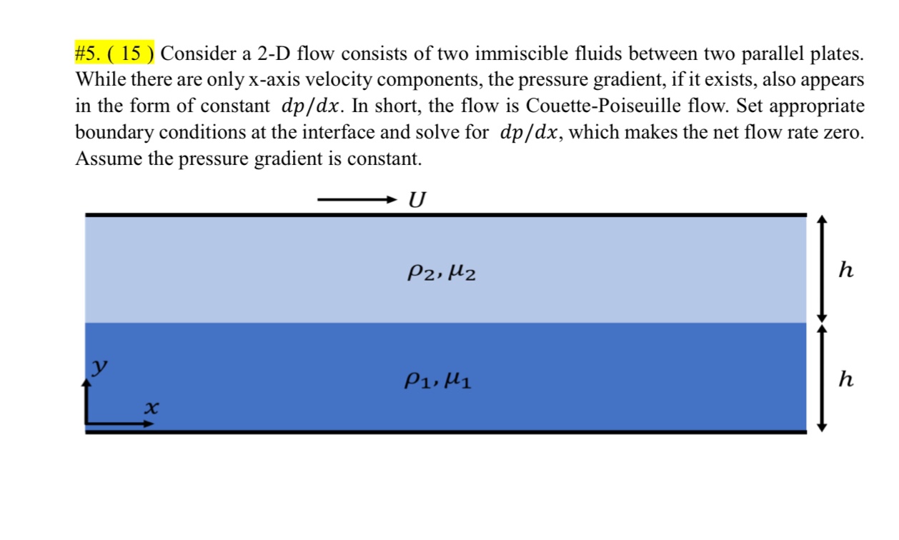 Solved \#5. ( 15 ) ﻿Consider a 2-D flow consists of two | Chegg.com