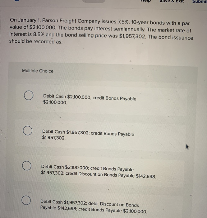 Solved Submit On January 1, Parson Freight Company issues | Chegg.com