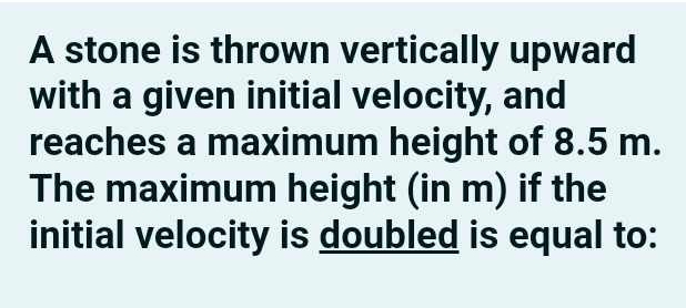 Solved A stone is thrown vertically upward with a given | Chegg.com