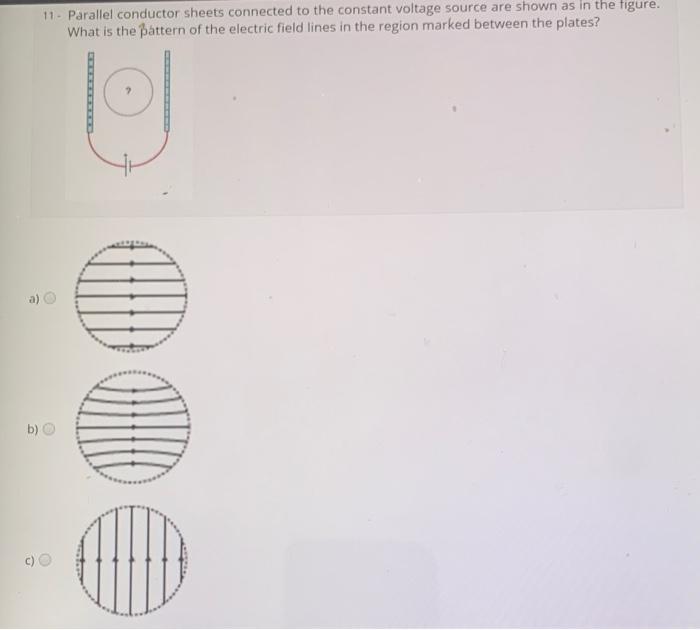 Solved 11 - Parallel conductor sheets connected to the | Chegg.com