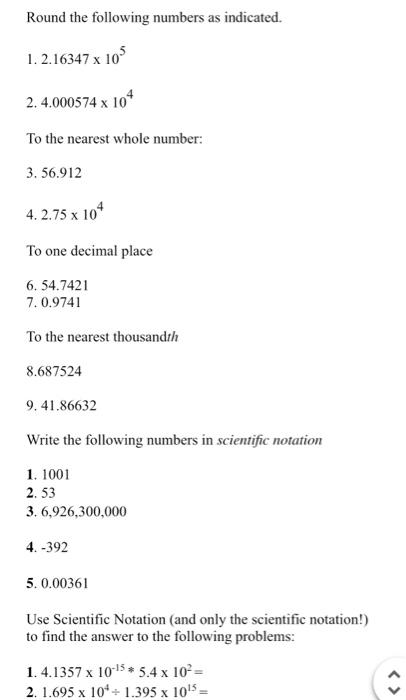 Solved Round the following numbers as indicated. 1.2.16347 x | Chegg.com