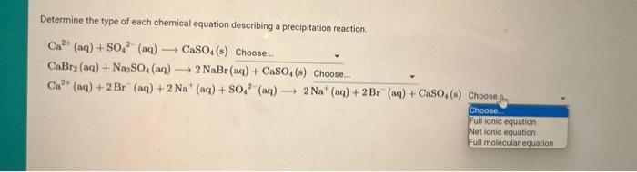 Solved determine the type of each chemical equation | Chegg.com