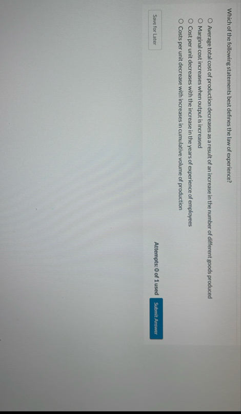 Solved Which of the following statements best defines the | Chegg.com