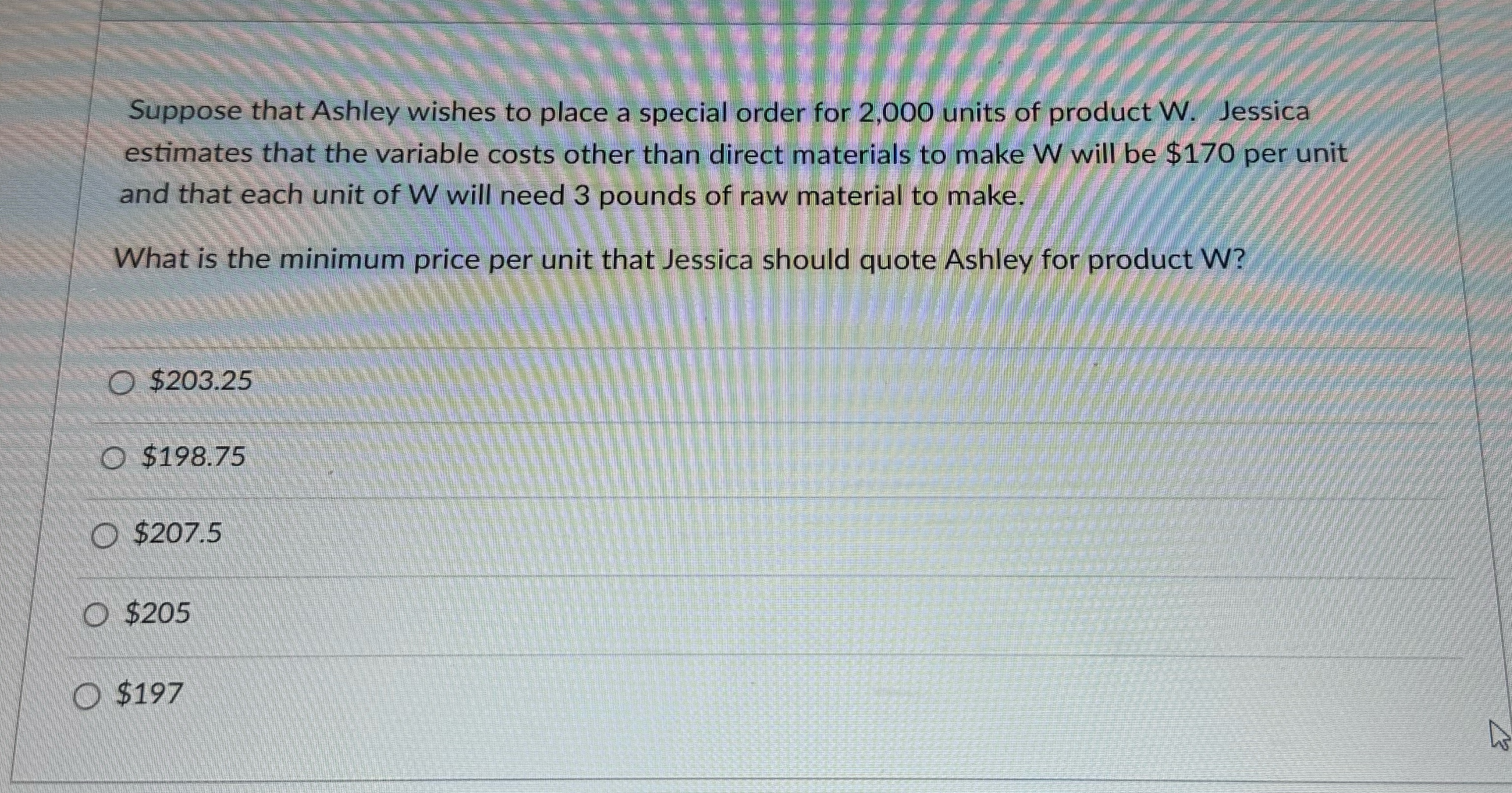 Solved Suppose that Ashley wishes to place a special order | Chegg.com