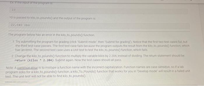 Solved 6. 18 Lab training: Unit tests to evaluate your | Chegg.com