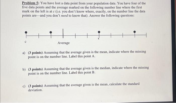Solved Problem 5: You have lost a data point from your | Chegg.com