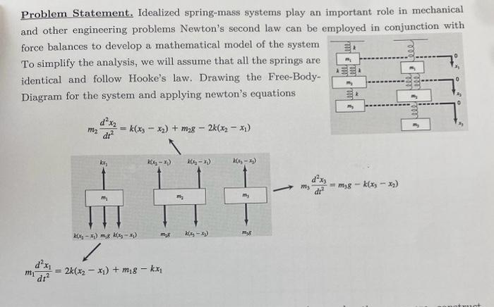 Solved Problem Statement. Idealized spring-mass systems play | Chegg.com