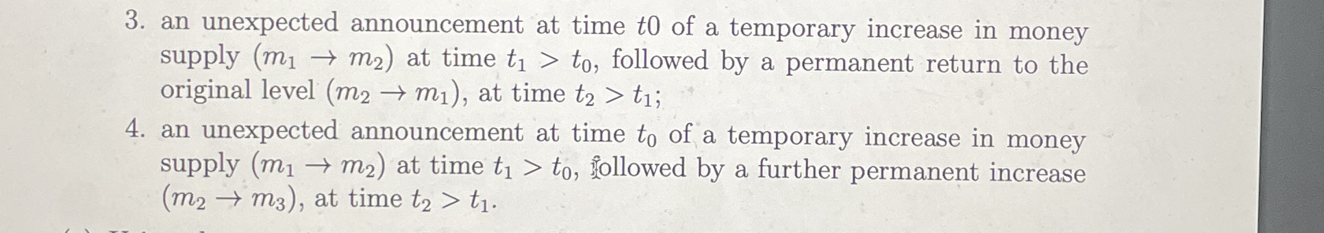 Solved an unexpected announcement at time t0 ﻿of a temporary | Chegg.com