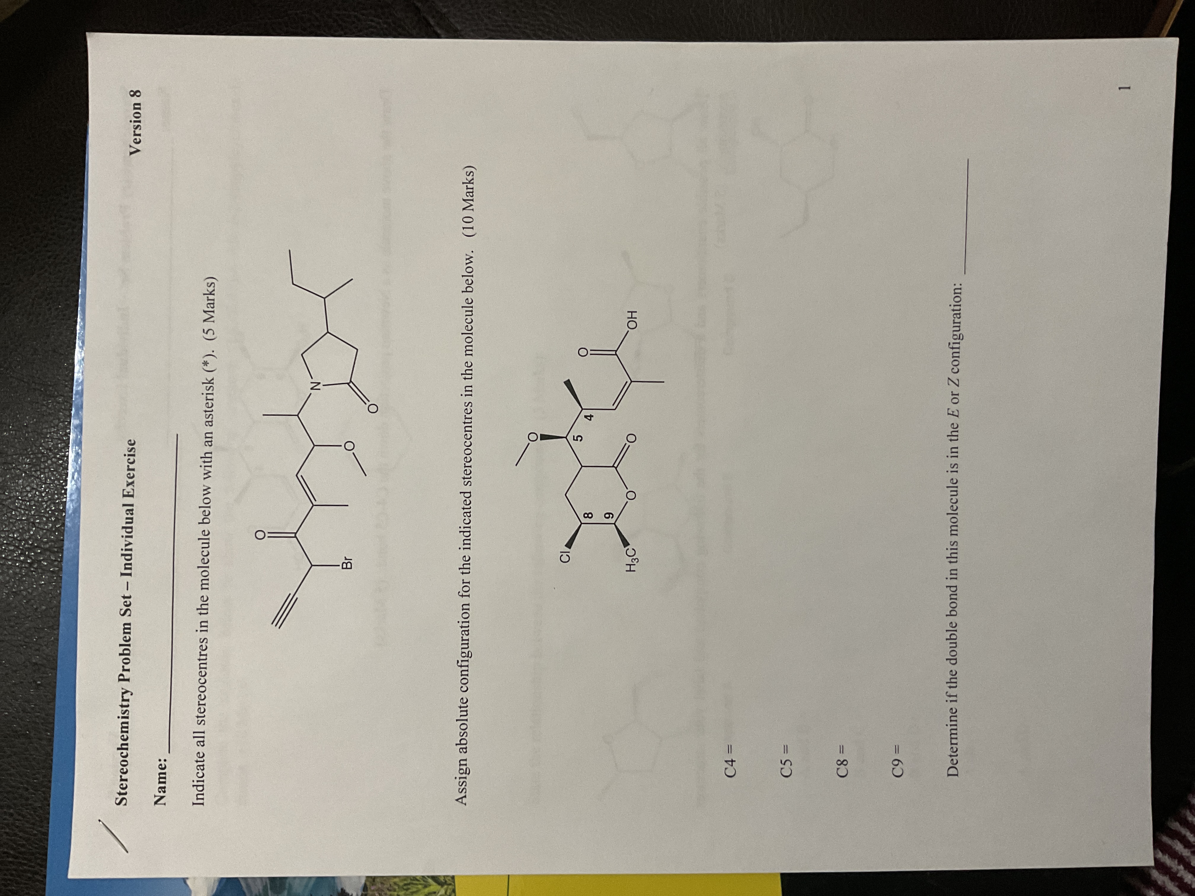 Solved Stereochemistry Problem Set - ﻿Individual | Chegg.com