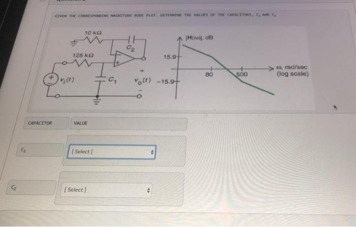 Solved Given the corresponding magnitude bode plot. | Chegg.com