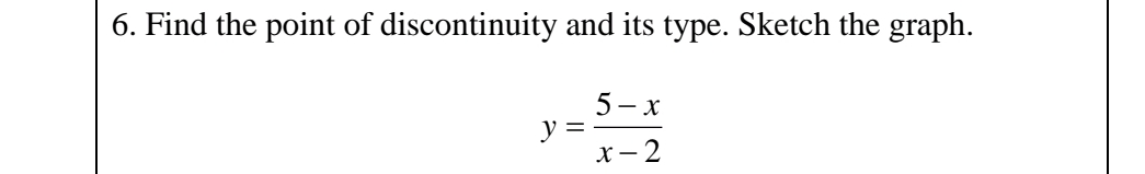 Solved Find the point of discontinuity and its type. Sketch | Chegg.com