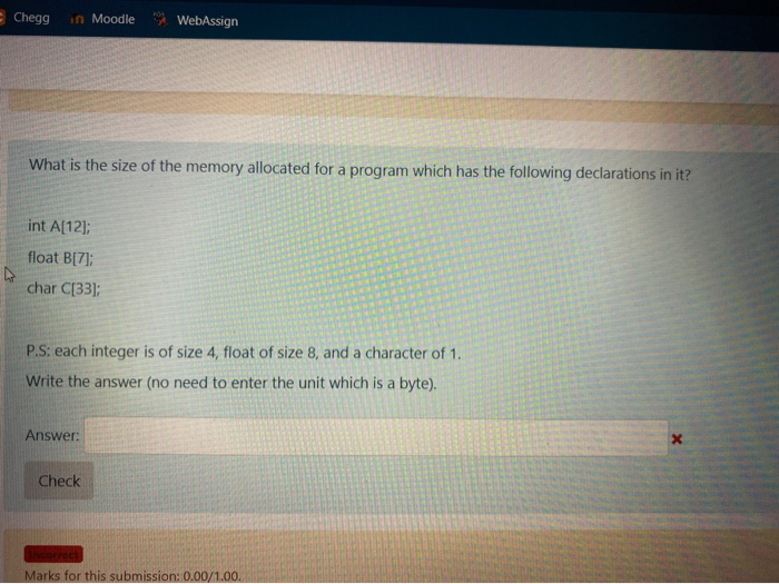 Solved Chegg in Moodle WebAssign What is the size of the | Chegg.com