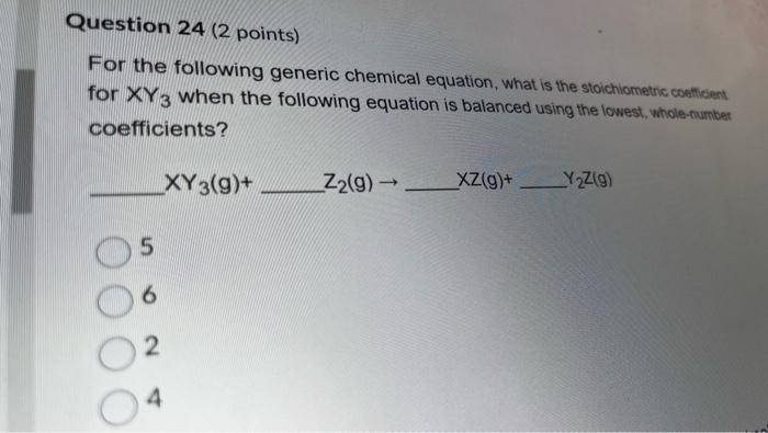 Solved For the following generic chemical equation, what is | Chegg.com