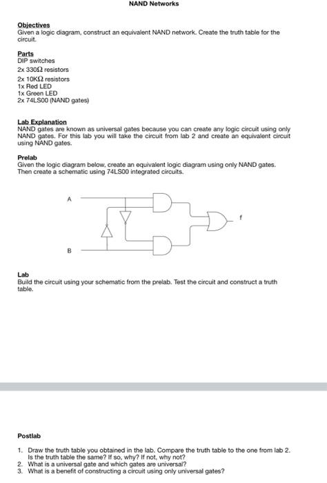 Solved Objectives Given a logic diagram, construct an | Chegg.com