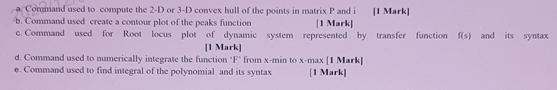 Solved A Command Used To Compute The 2 D Or 3 D Convex Hull 3728