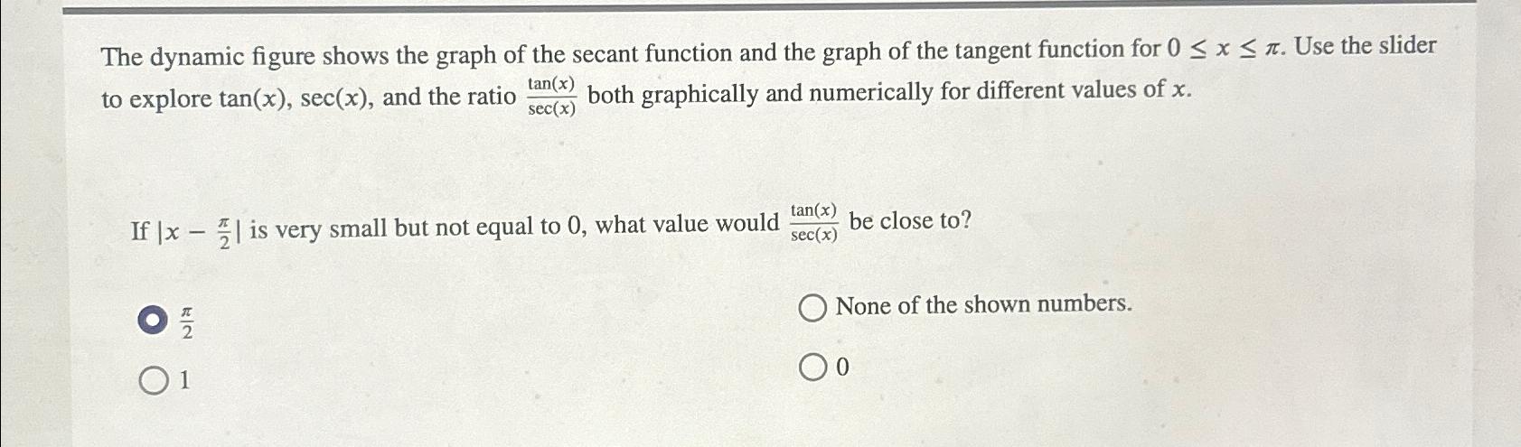 Solved The dynamic figure shows the graph of the secant | Chegg.com