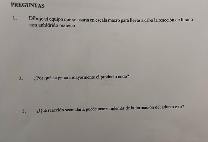 Solved Diels Alder Reaction1. Draw the equipment that would | Chegg.com
