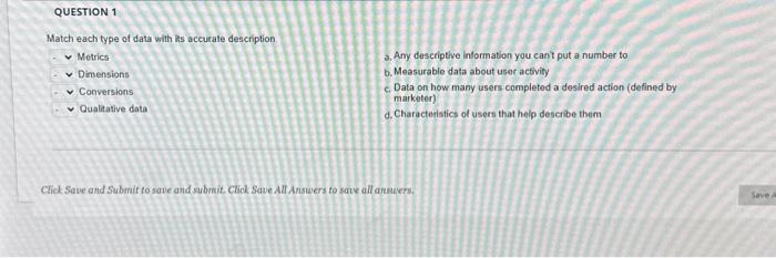 Solved Match each type of data with its accurate description | Chegg.com