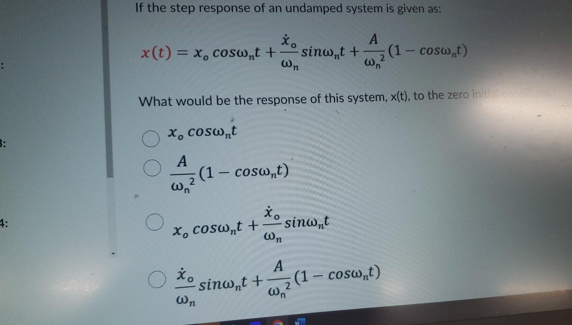 Solved If the step response of an undamped system is given | Chegg.com