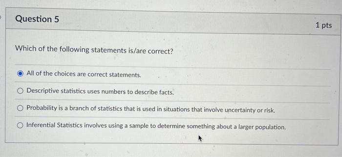 Solved Which of the following statements is/are correct? All | Chegg.com