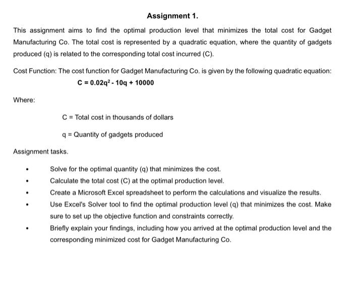 Solved Assignment 1. This assignment aims to find the | Chegg.com