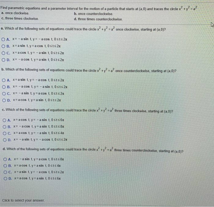 Solved Find parametric equations and a parameter interval | Chegg.com